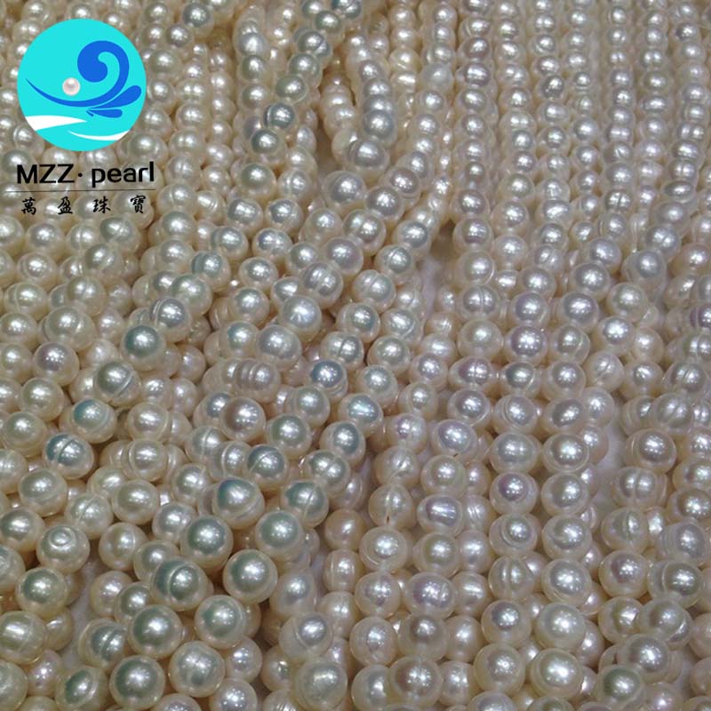 10mm round white fresh water natural pearls with deep ridges loose ...