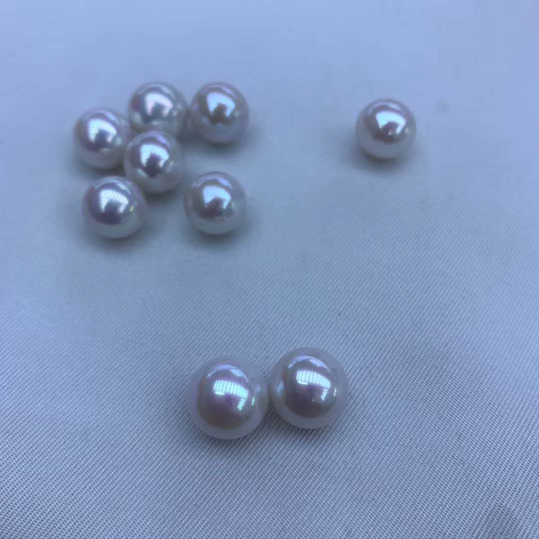 genuine white delicate pearl cultured nucleated freshwater round pearl ...