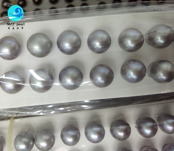 9-10mm small edison Pearl Nucleated Bead Pearls in pairs, half drilled ...