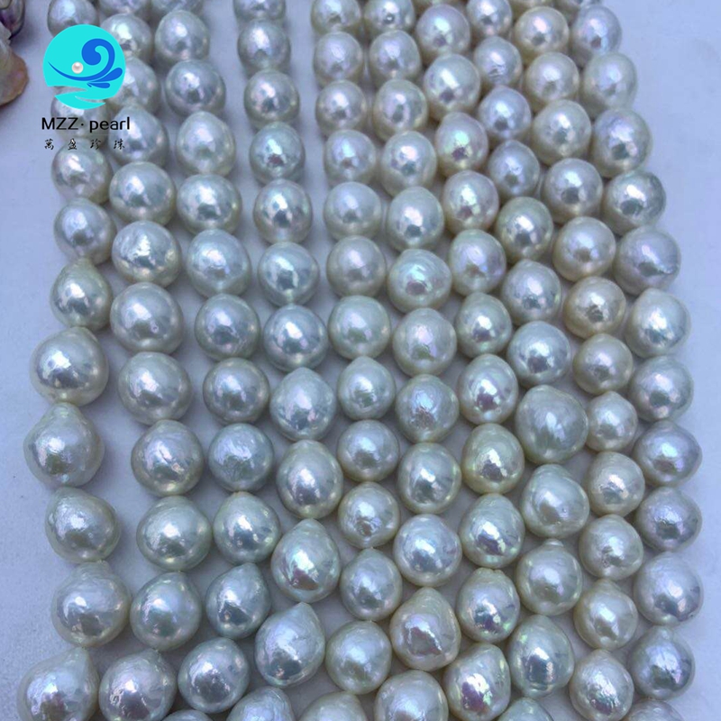 large freshwater pearl necklace edison nucleated freshwater pearls 15mm ...
