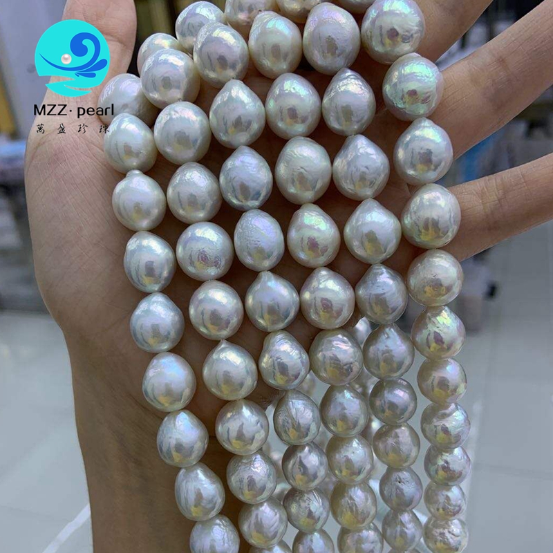 large freshwater pearl necklace edison nucleated freshwater pearls 15mm ...