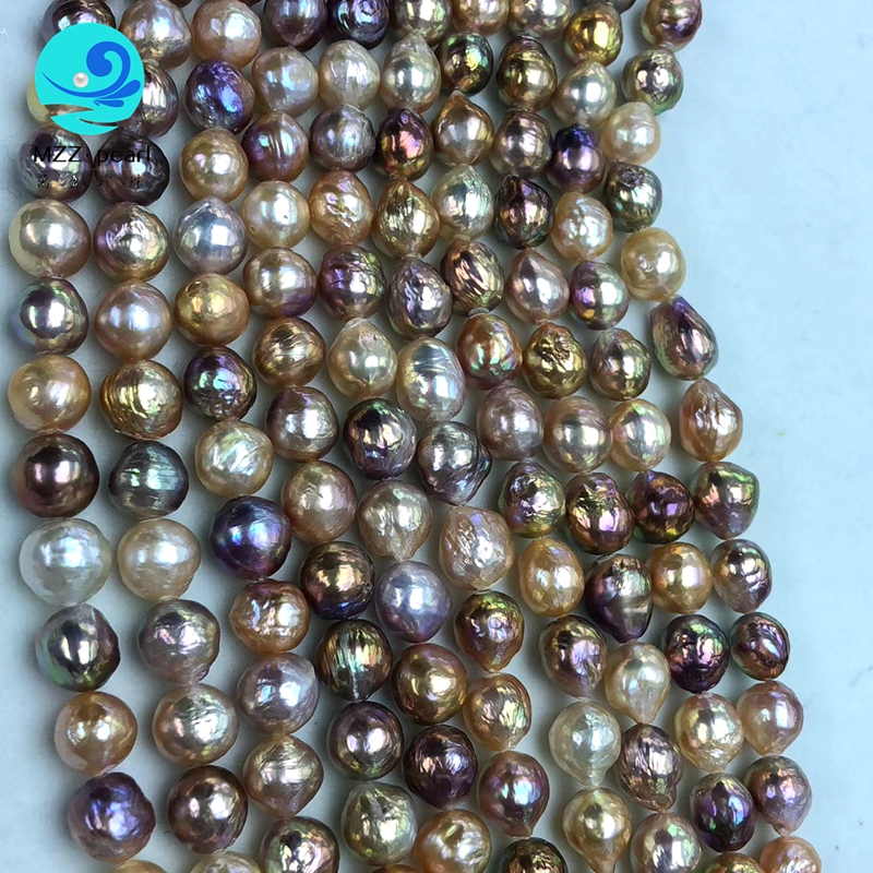 Multicolour Semi Baroque Ripple pearl Necklace 11x13mm