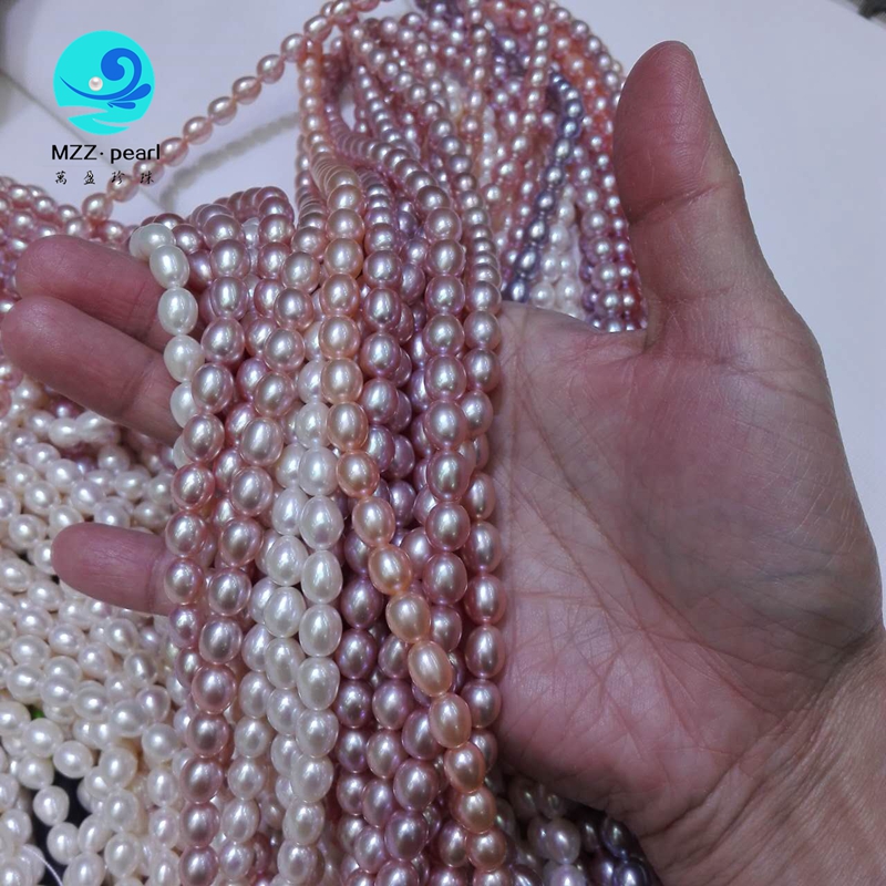 Freshwater natural pearl strand loose type beads, Top grade rice pearl ...